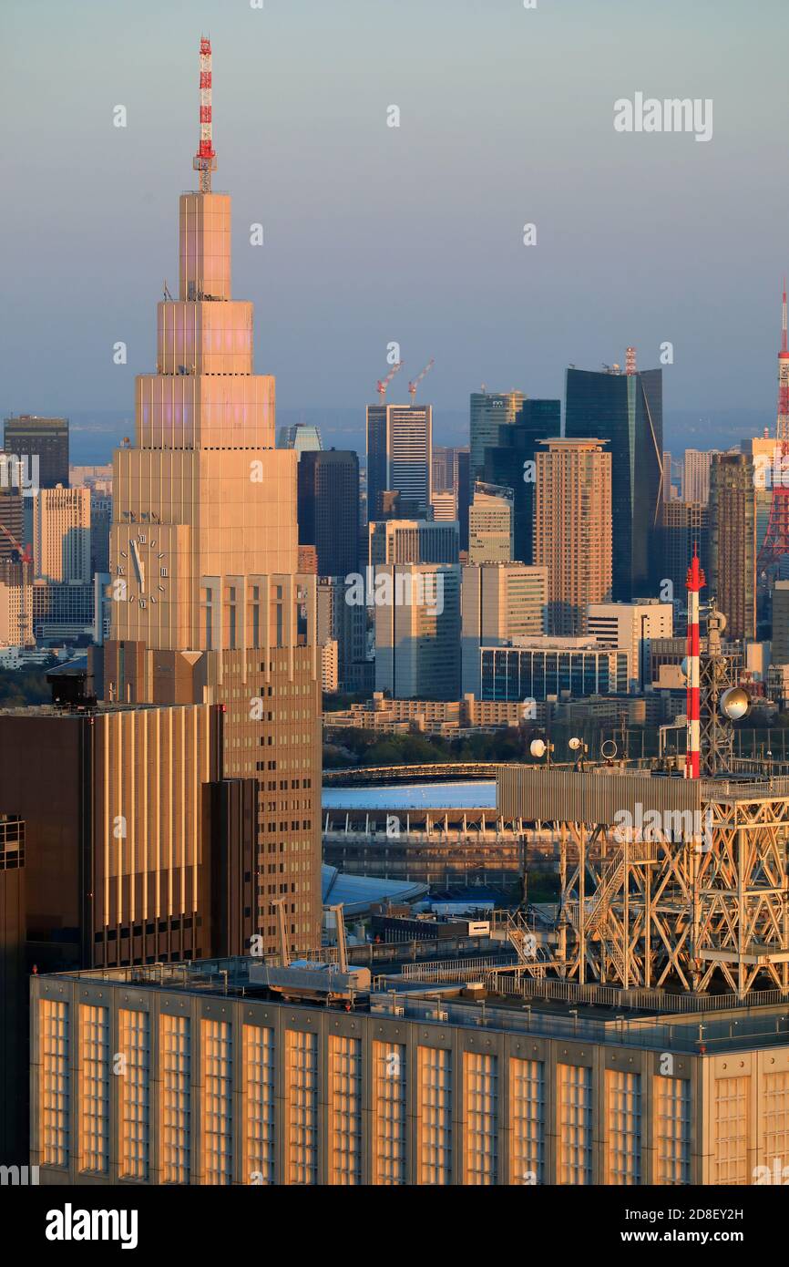 Tokyo cityscape with NTT Docomo Yoyogi Building from the observatory of ...