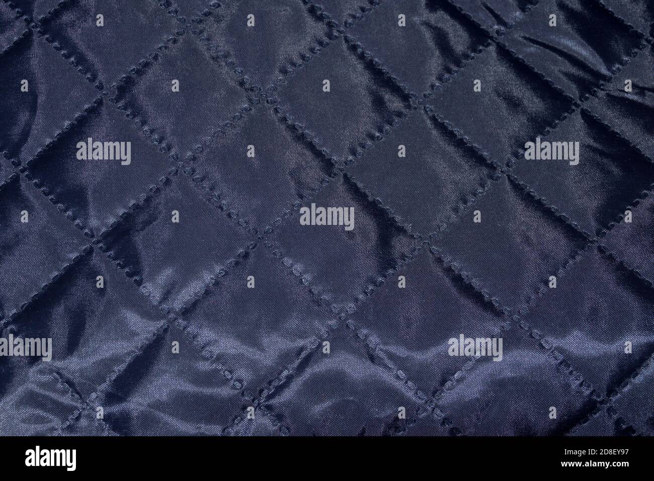 shiny steel blue fabric with rhombs texture close up background Stock ...