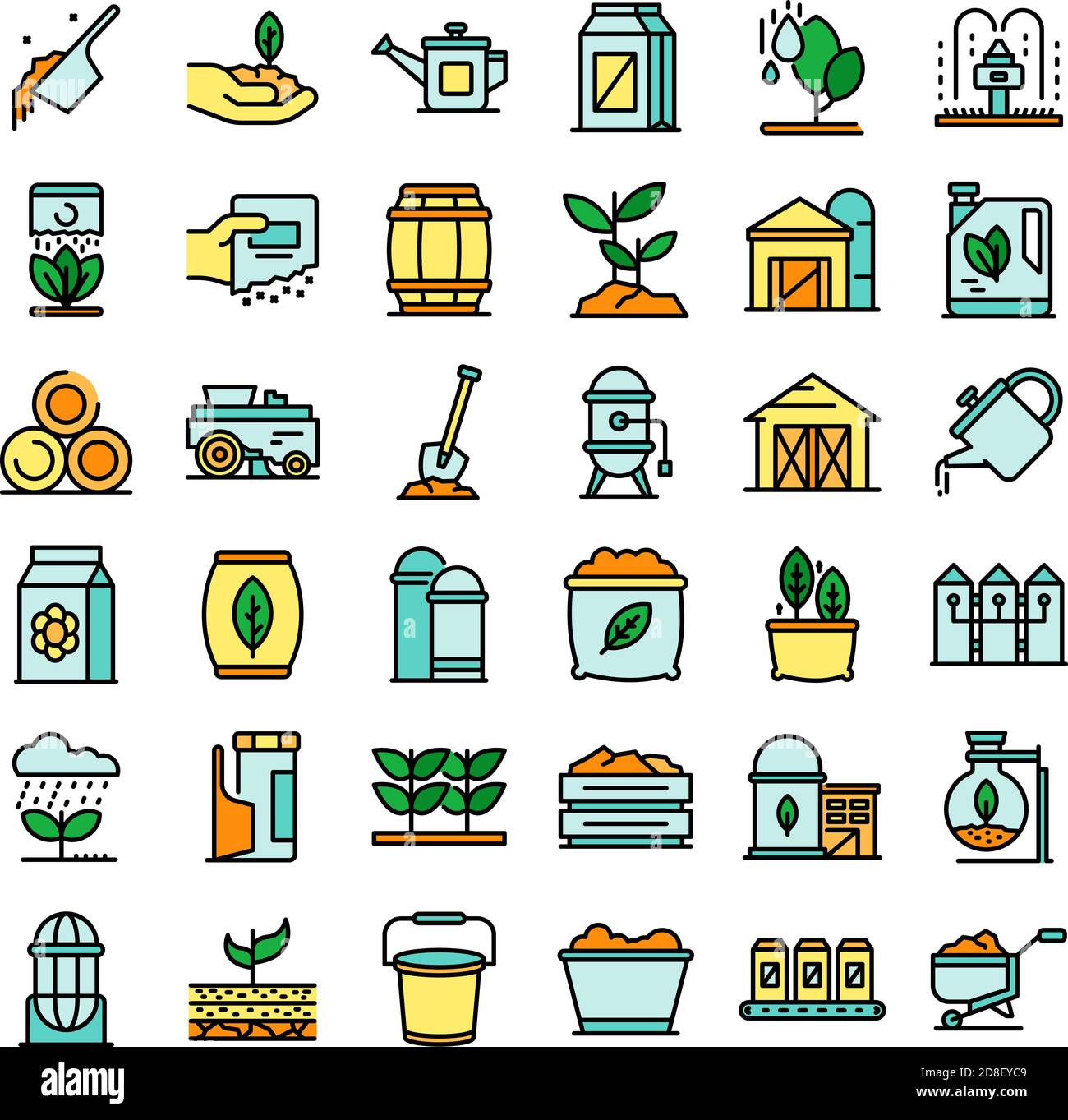 Fertilizer icons set. Outline set of fertilizer vector icons thin line ...