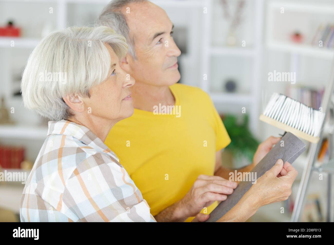 Older woman painting wall hi-res stock photography and images - Alamy