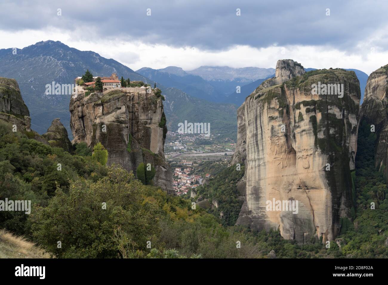 Monastery of the Holy Trinity in the stunning Meteora a rock formation ...