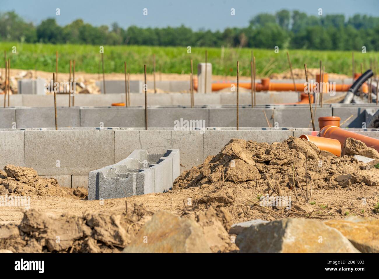 foundation of a family house from lost formwork Stock Photo - Alamy