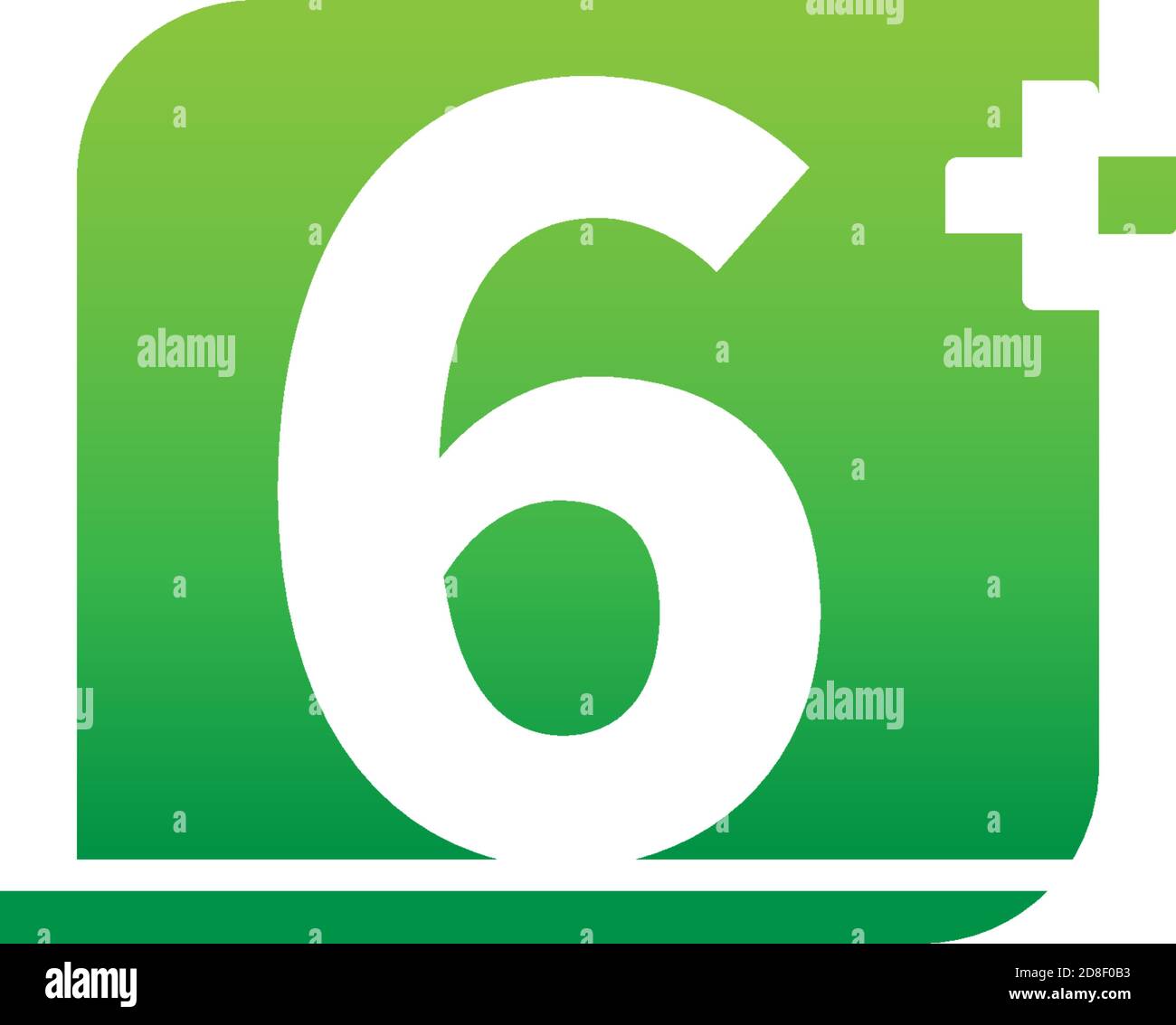 Number 6 logo icon with medical cross design vector Stock Vector Image ...