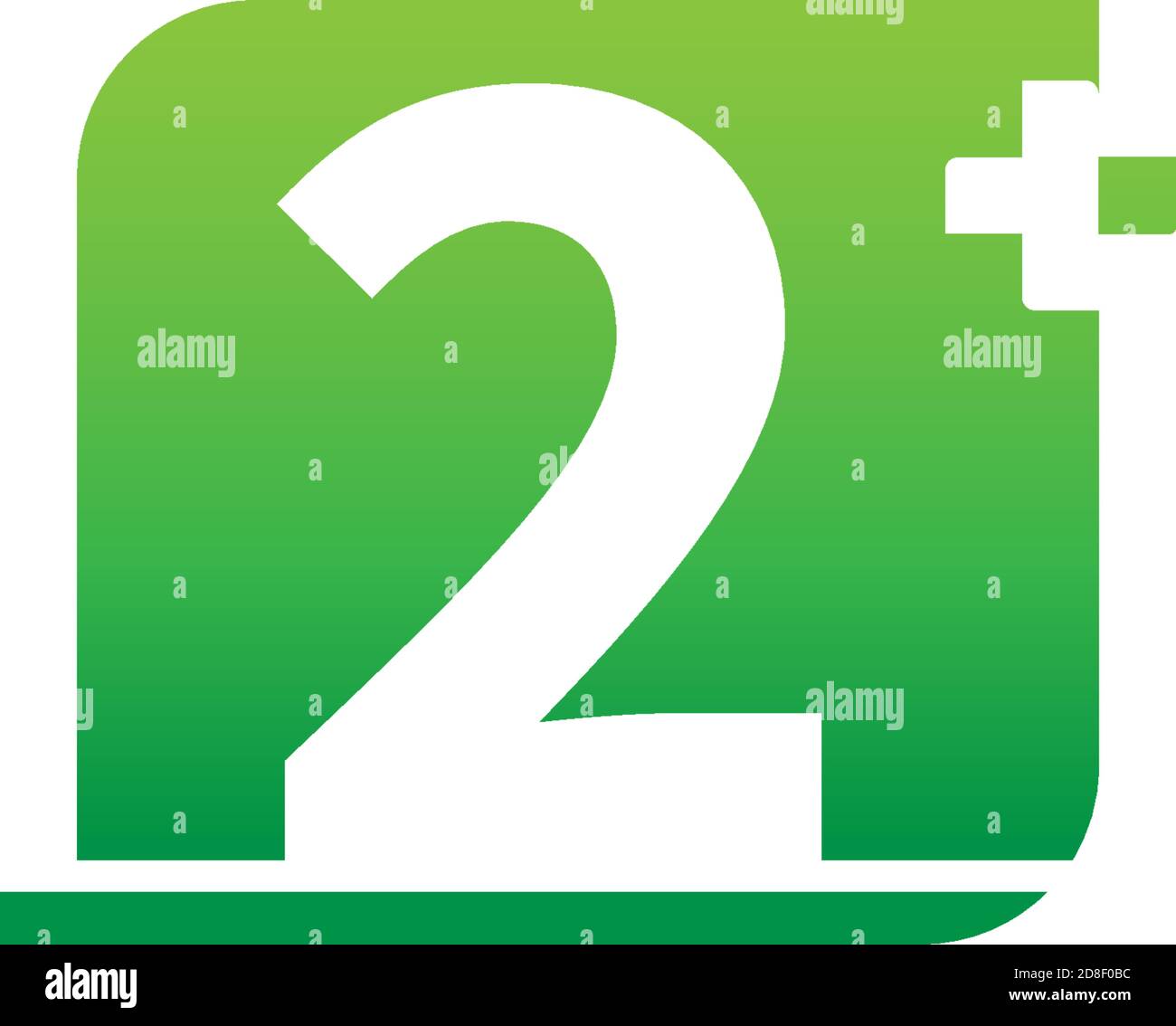 Number 2 logo icon with medical cross design vector Stock Vector Image ...