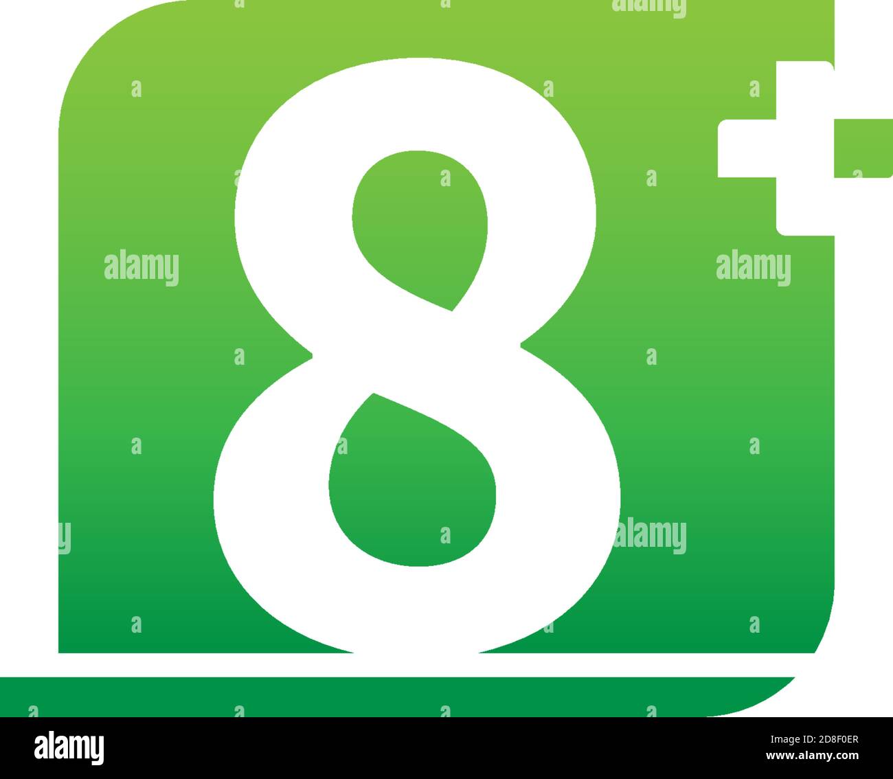 Number 8 logo icon with medical cross design vector Stock Vector Image ...