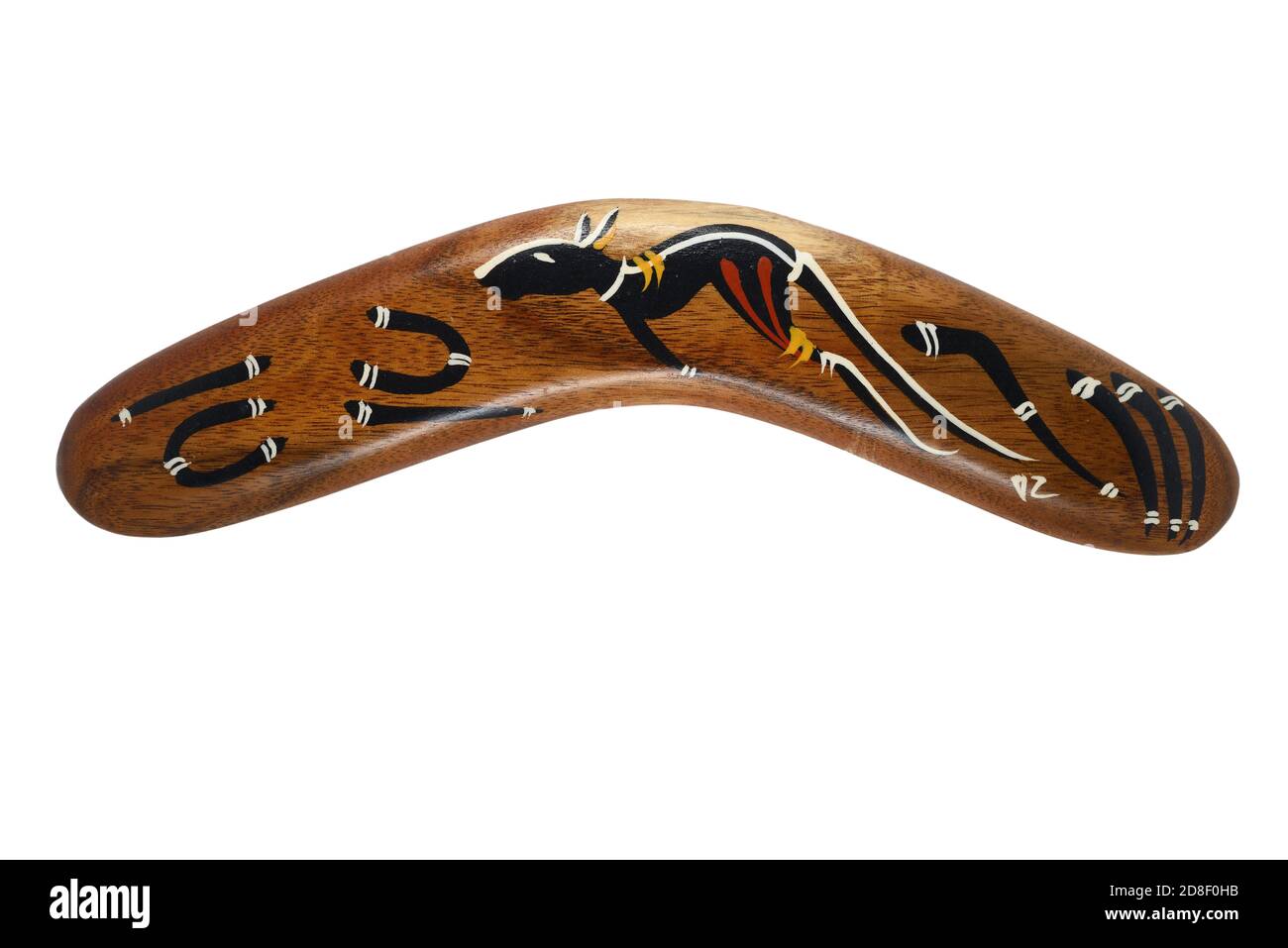 traditional wooden australian boomerang on white background Stock Photo ...