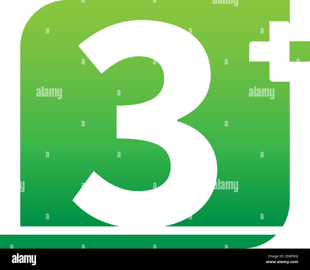 Number 3 logo icon with medical cross design vector Stock Vector Image ...