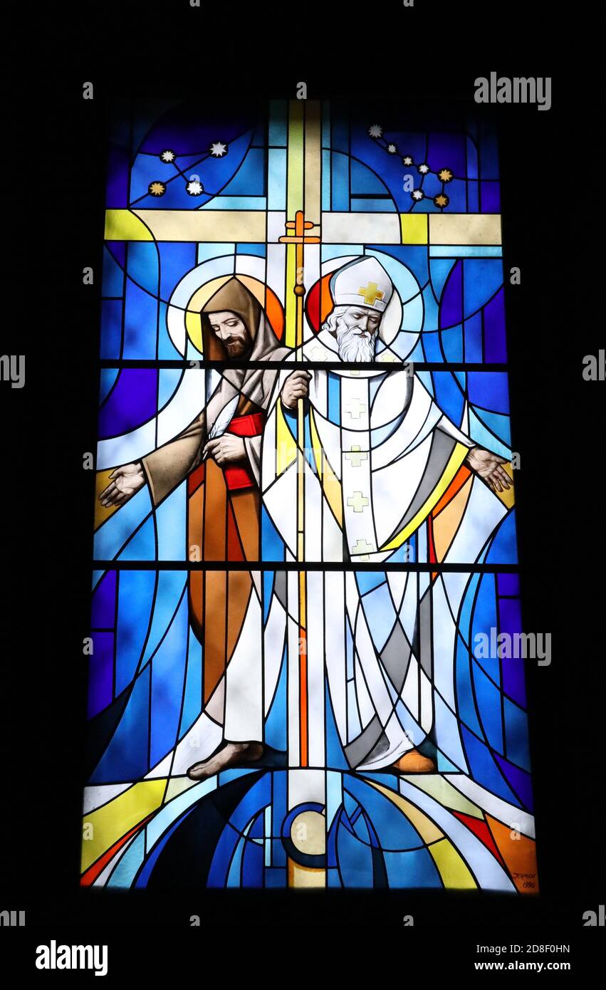 Stained glass window in the Cathedral of Saint John the Baptist in ...