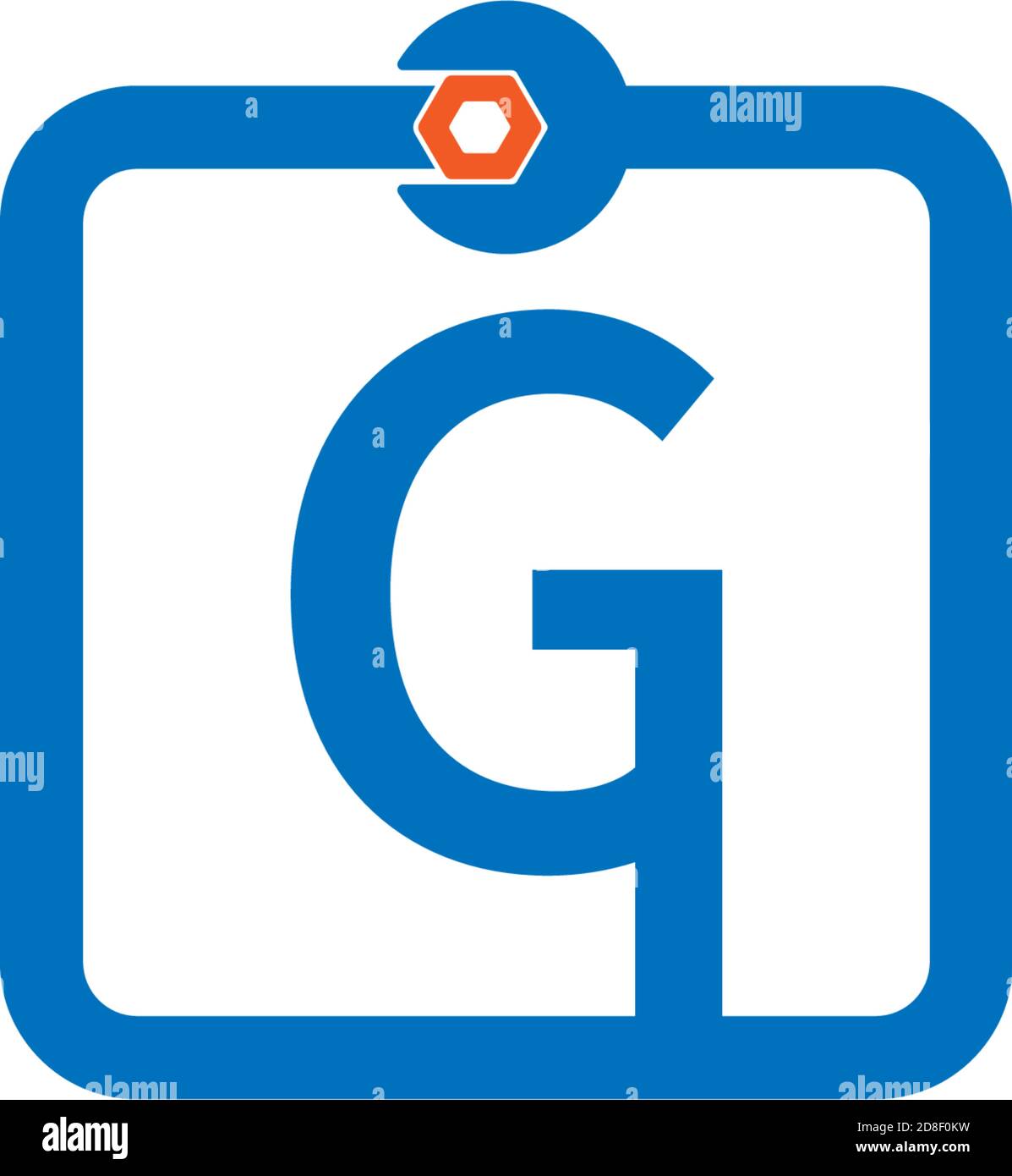 Letter G logo icon forming a wrench and bolt design concept Stock ...