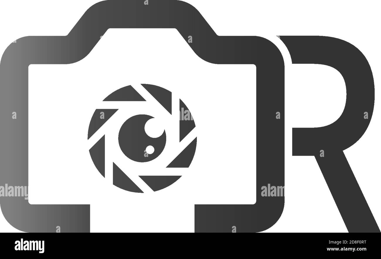 Letter R logo of the photography is combined with the camera icon ...
