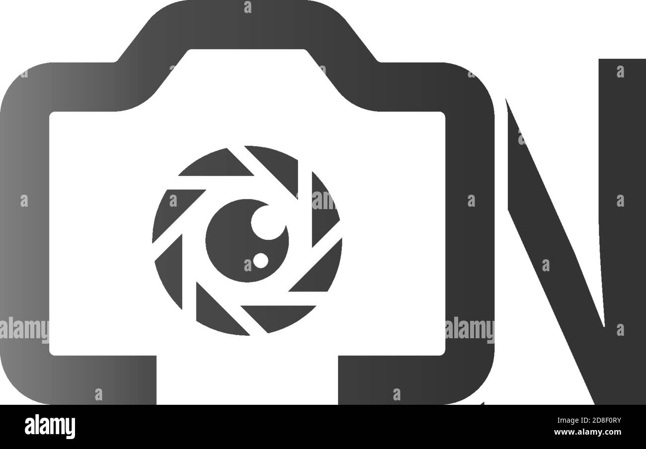 Letter N logo of the photography is combined with the camera icon ...