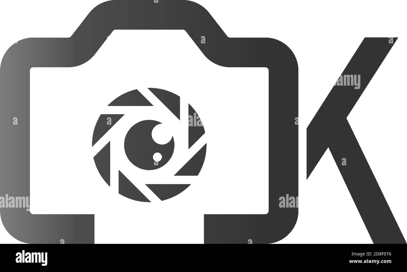 Letter K logo of the photography is combined with the camera icon ...