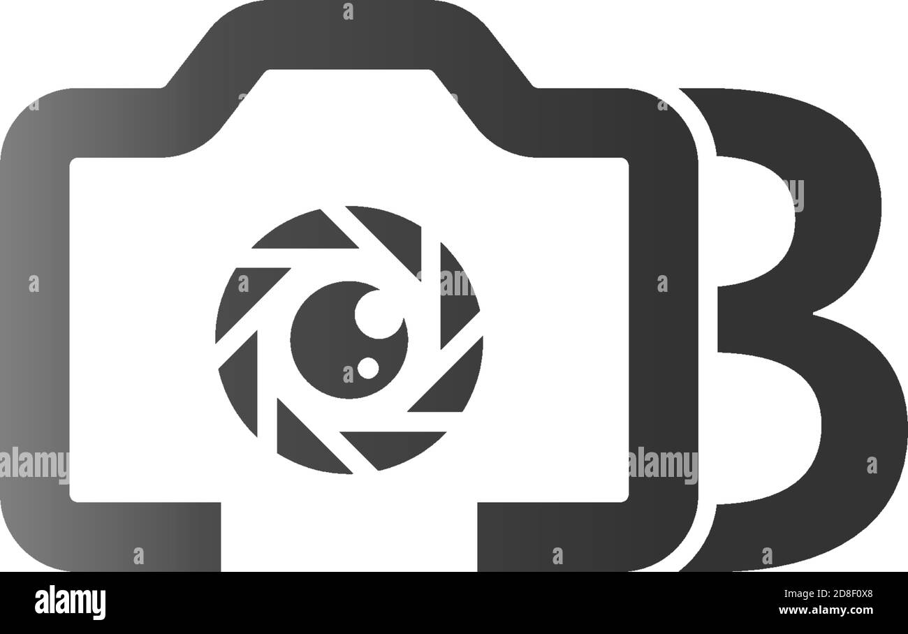Letter B logo of the photography is combined with the camera icon ...