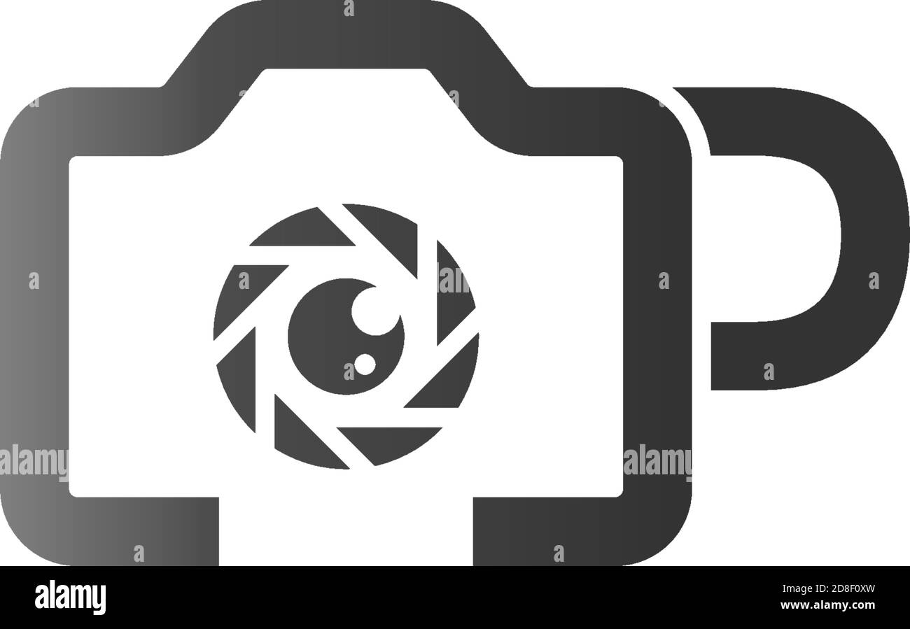 Letter P logo of the photography is combined with the camera icon ...