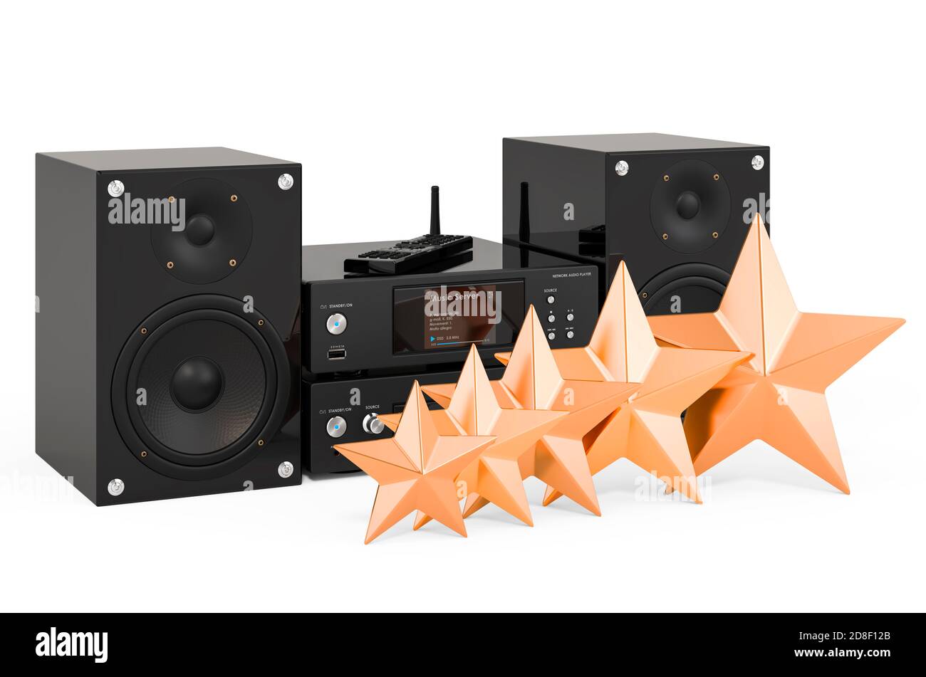 Customer rating of Home Stereo System, 3D rendering isolated on white ...