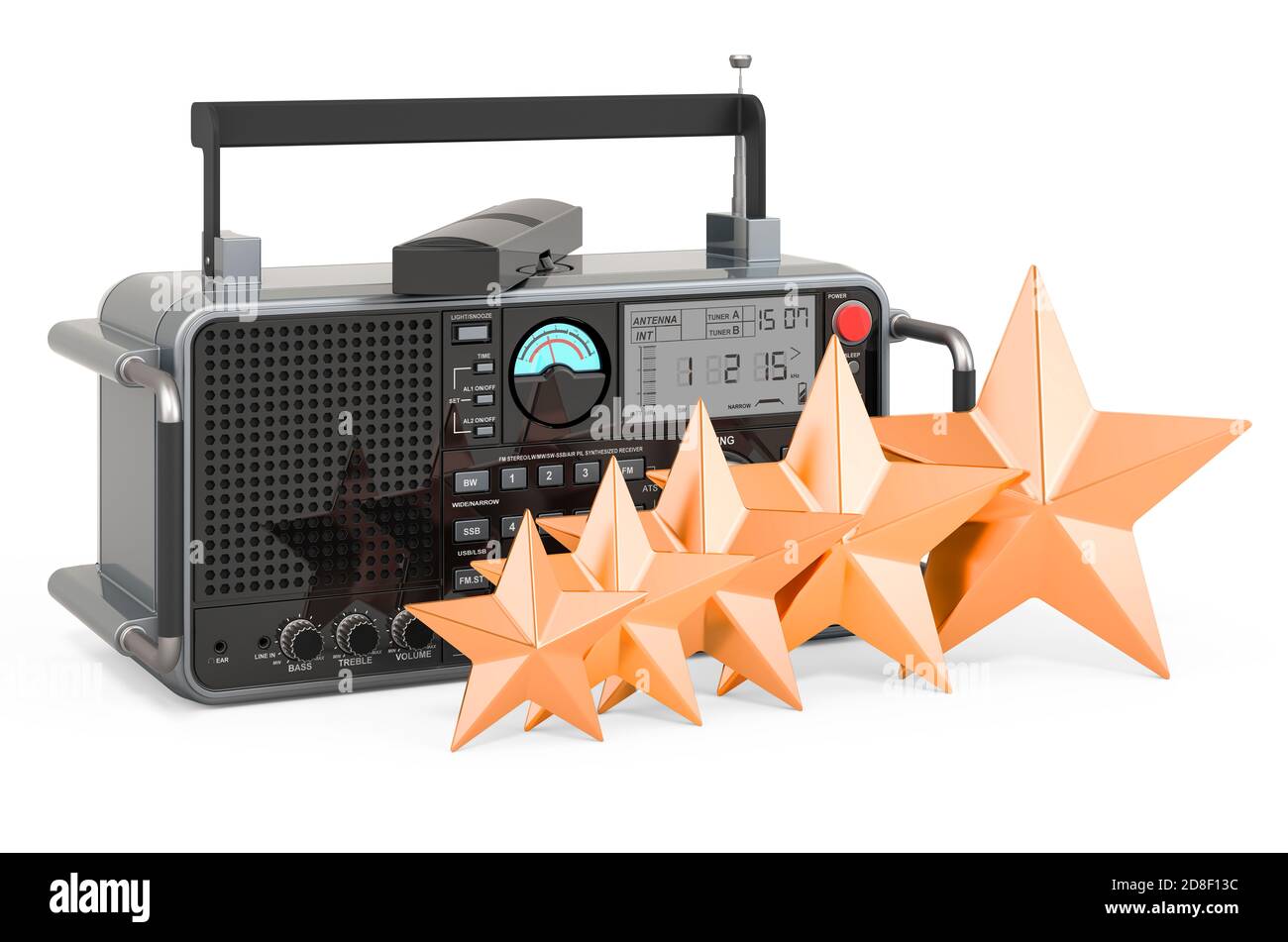 Customer rating of modern digital receiver, concept. 3D rendering ...