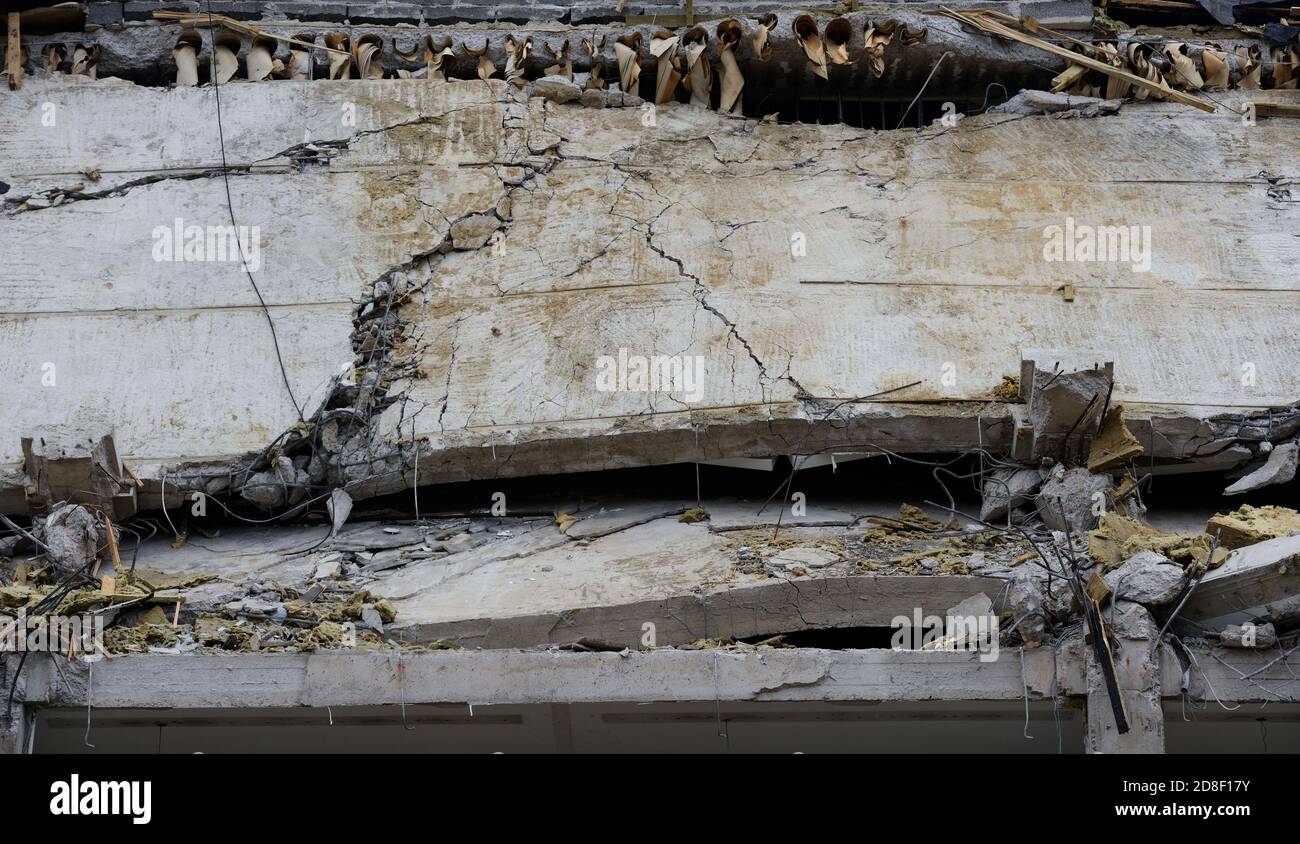 concrete slabs on the ruins of a demolished house Stock Photo - Alamy