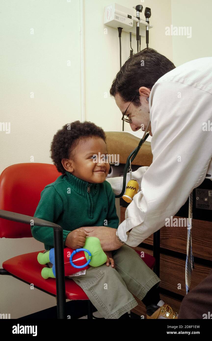 A young boy get his medical checkup at the doctor's office. Photo by ...