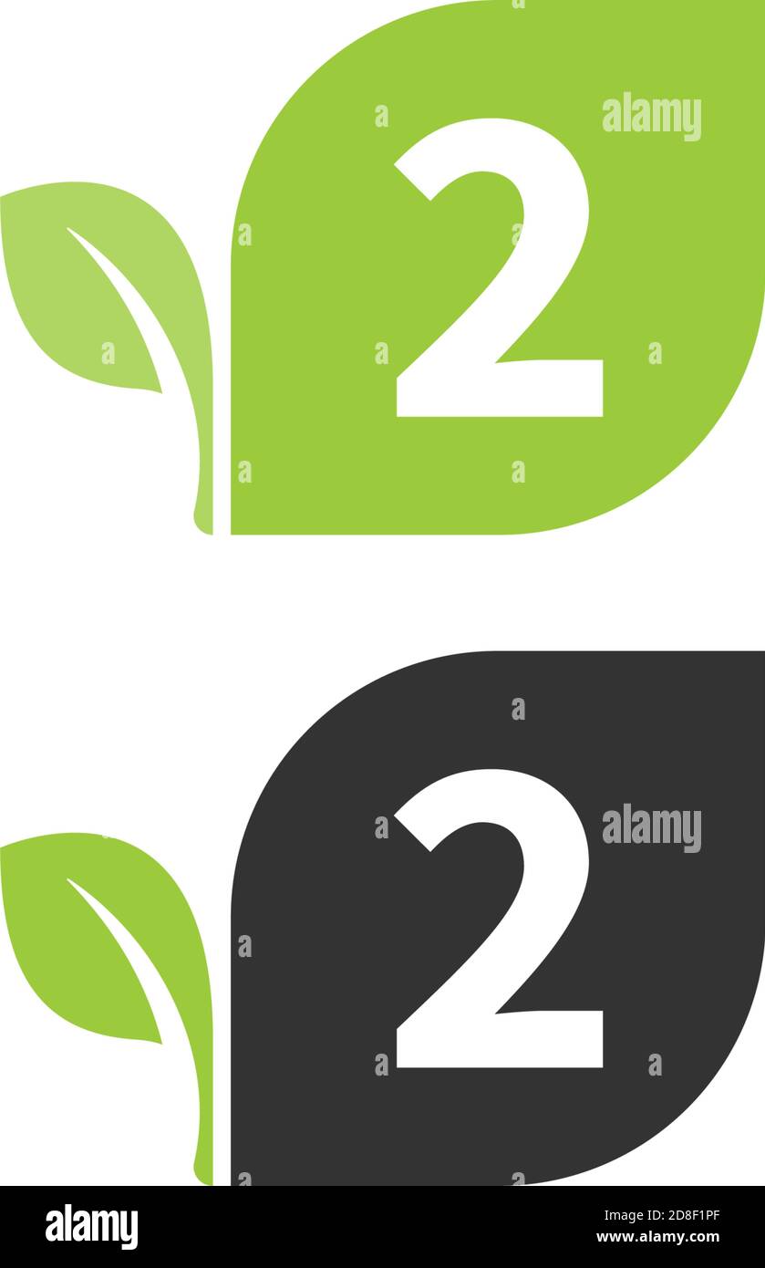 Number 2 logo leaf icon design concept vector Stock Vector Image & Art ...