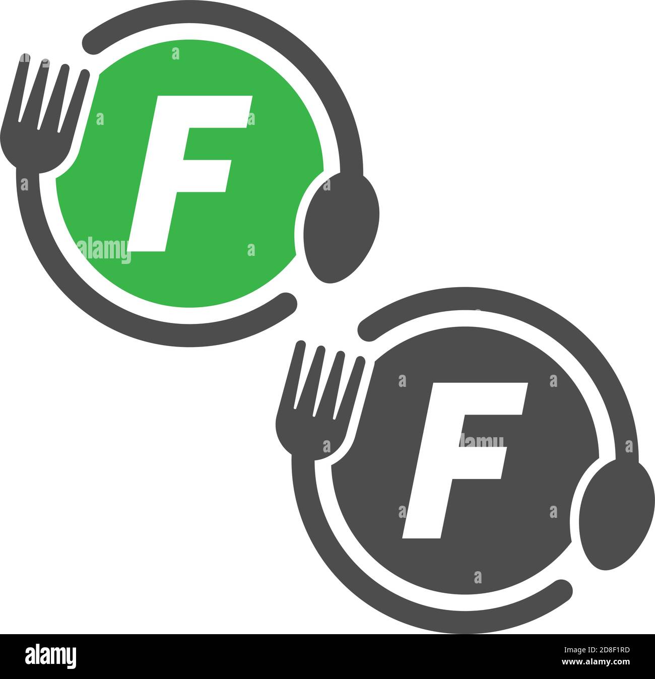 F fork logo Stock Vector Images - Alamy