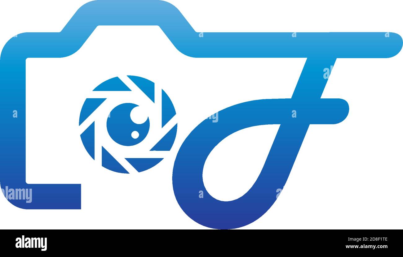 Letter F logo of the photography is combined with the camera icon ...