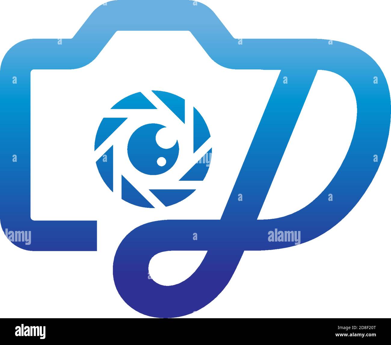 Letter D logo of the photography is combined with the camera icon ...