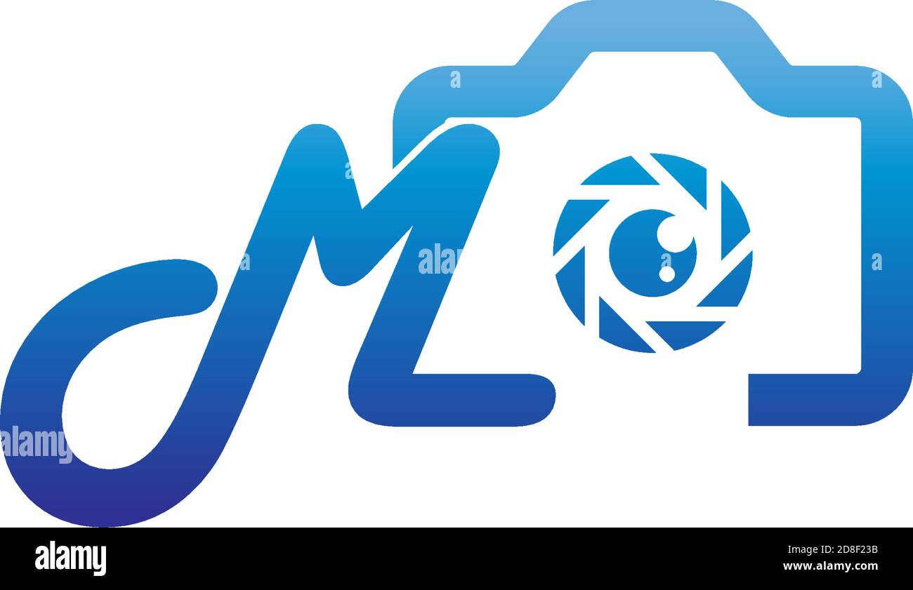 Letter M logo of the photography is combined with the camera icon ...