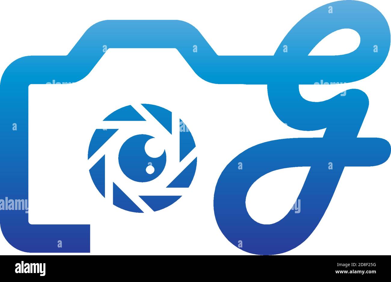 Letter G logo of the photography is combined with the camera icon ...