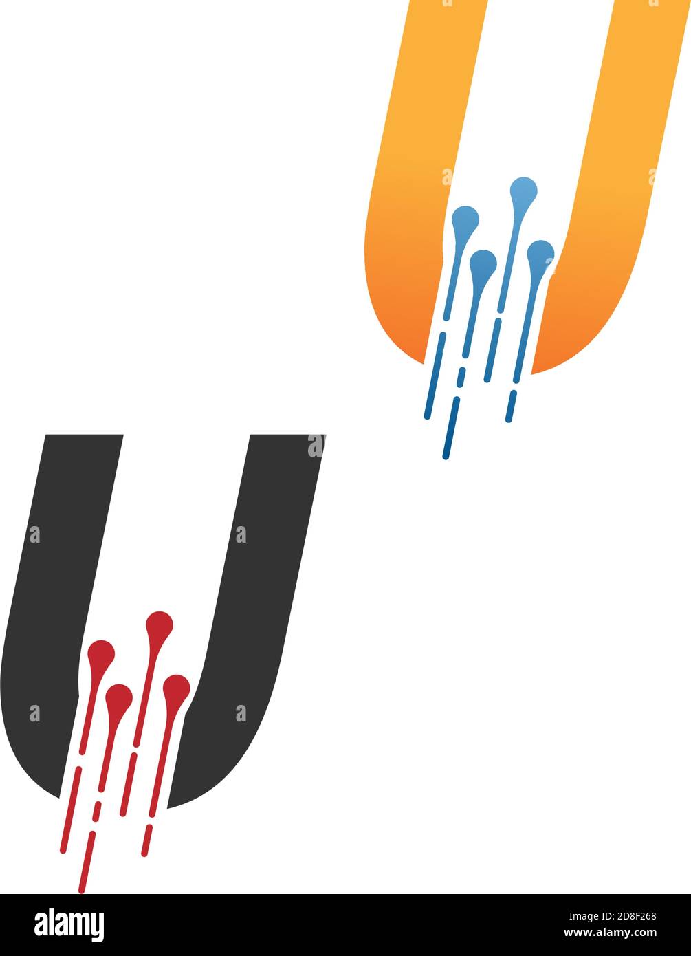 Letter U simple tech logo with circuit lines style icon template Stock ...