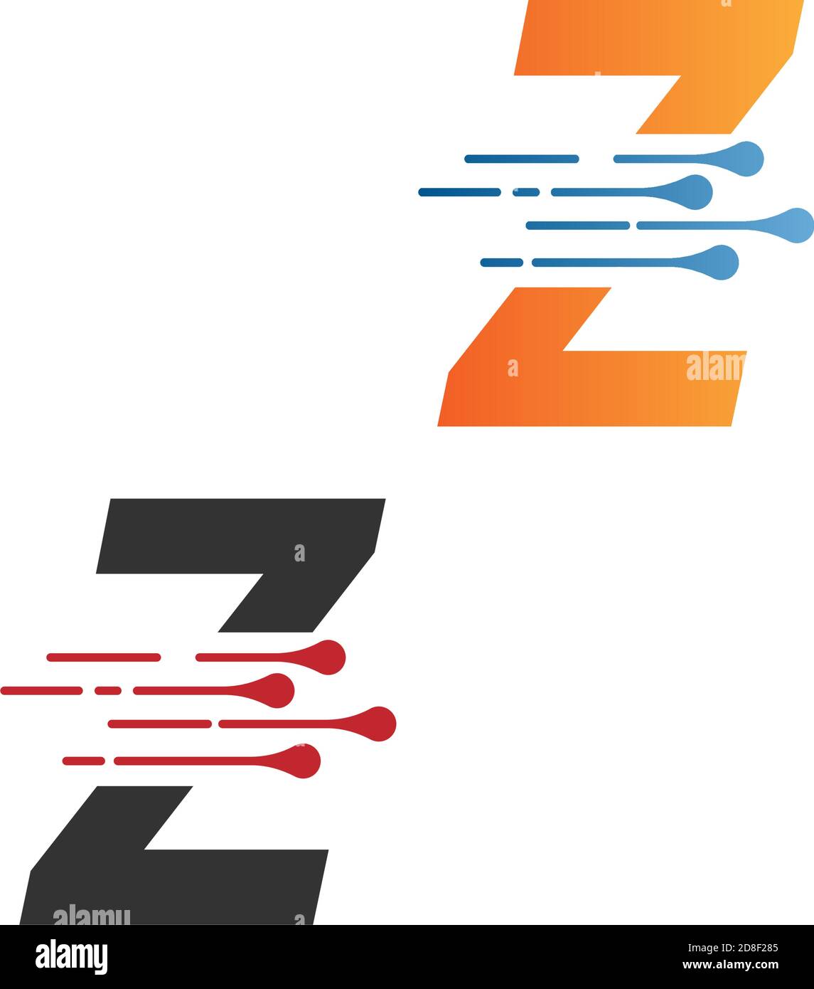 Letter Z simple tech logo with circuit lines style icon template Stock ...