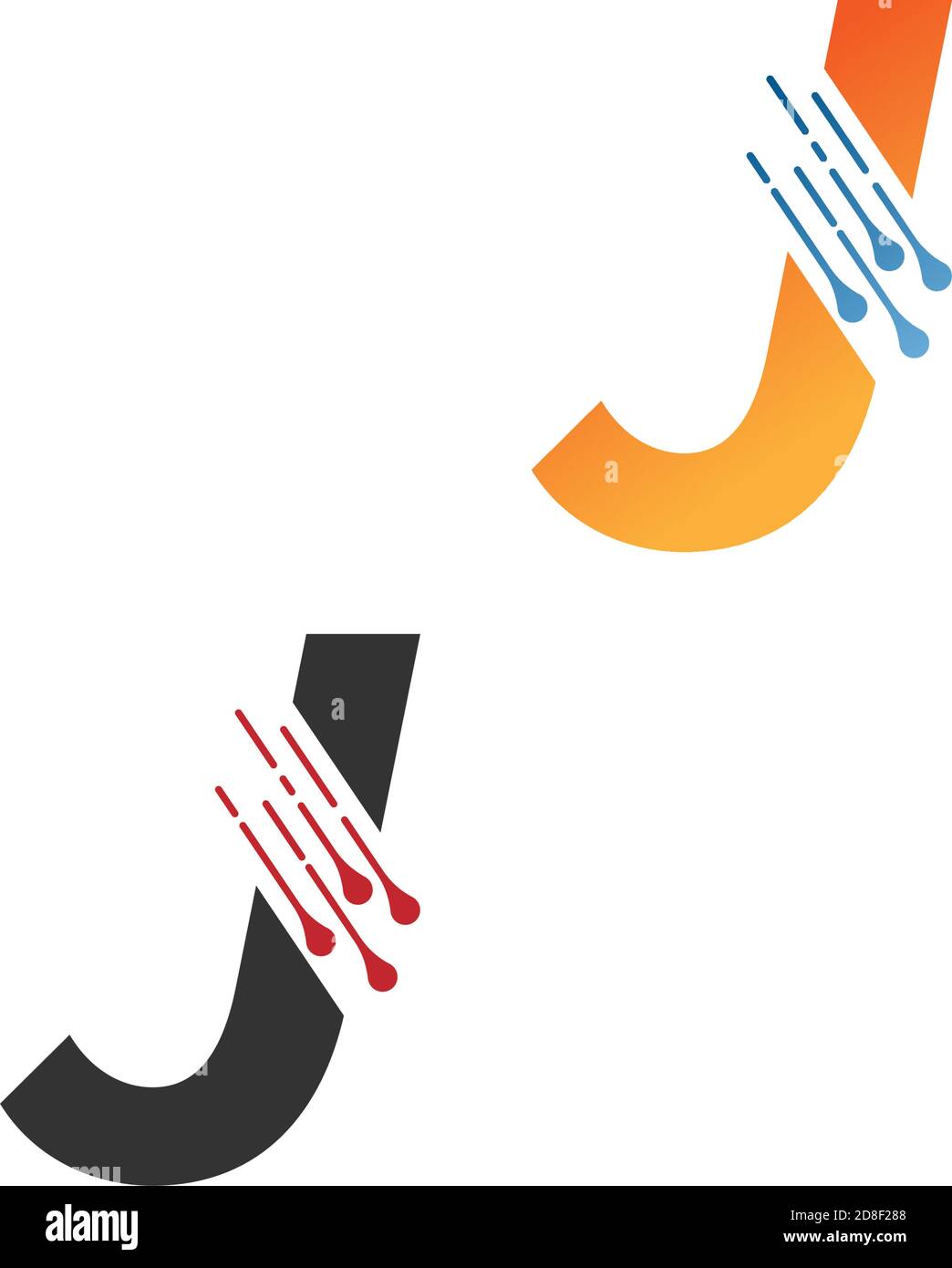 Letter J simple tech logo with circuit lines style icon template Stock ...