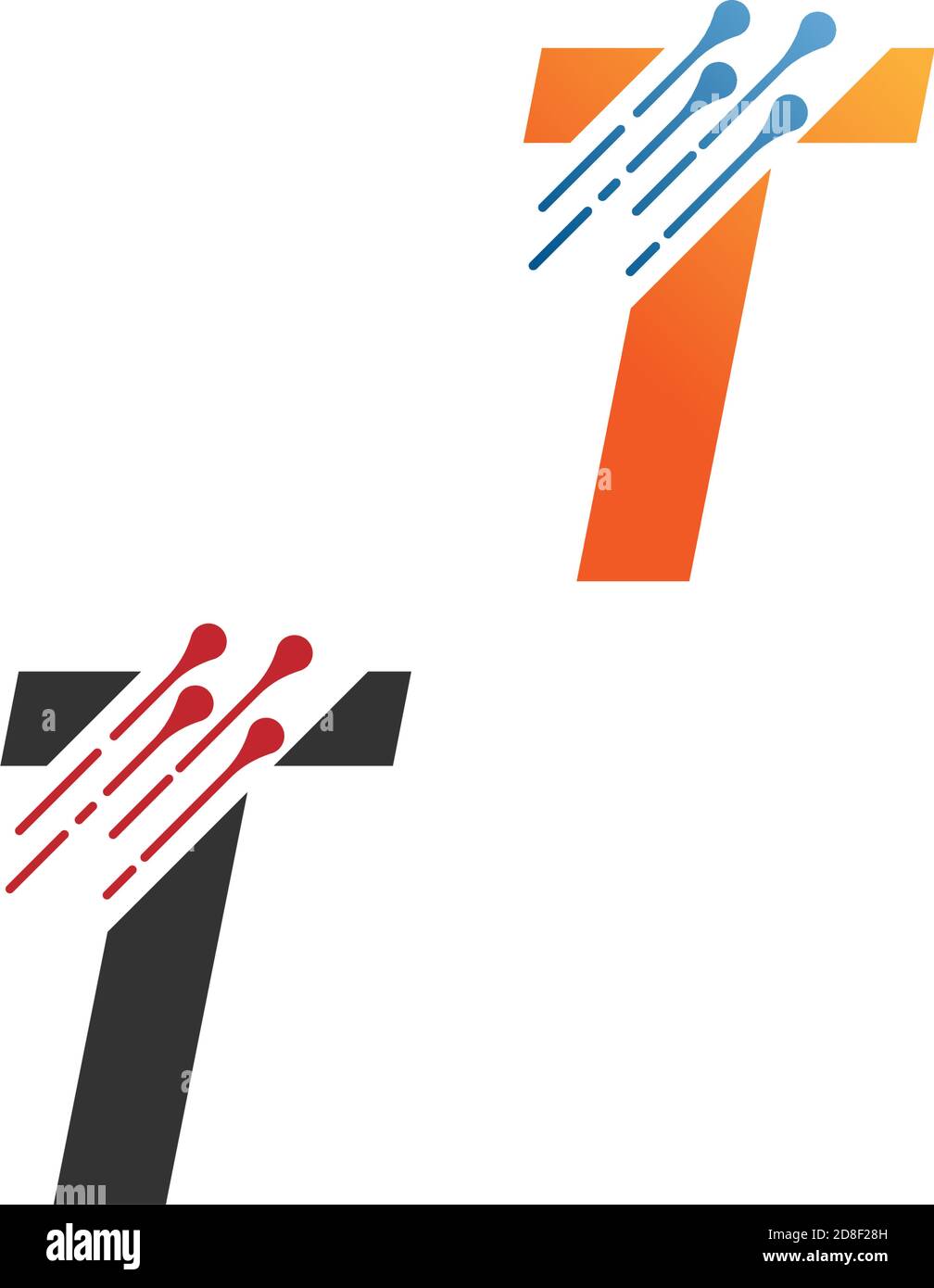 Letter T simple tech logo with circuit lines style icon template Stock ...