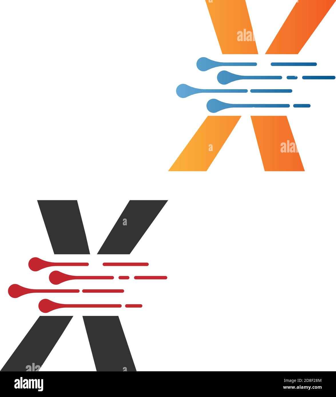 Letter X simple tech logo with circuit lines style icon template Stock ...