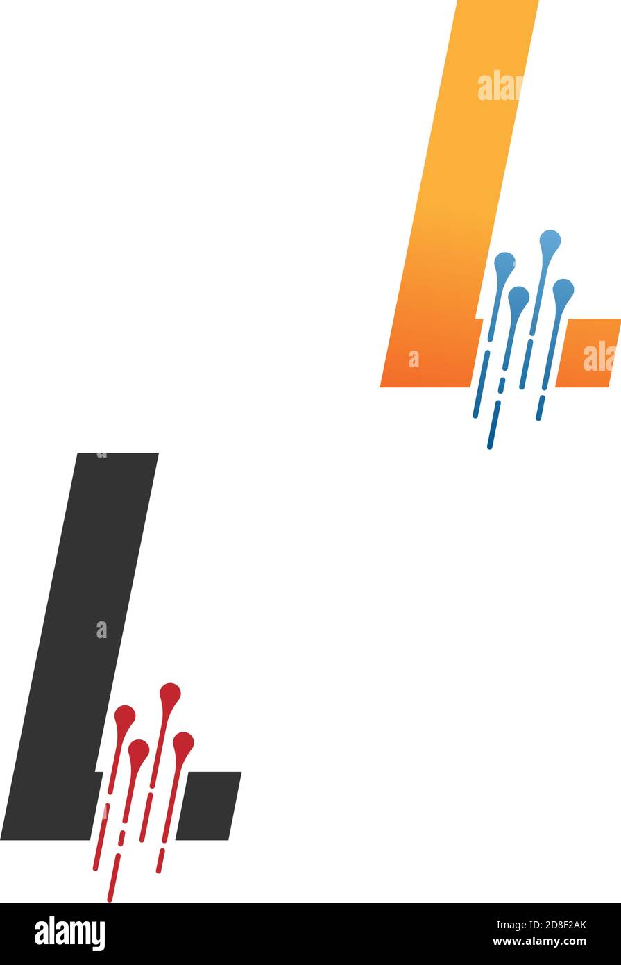 Letter L simple tech logo with circuit lines style icon template Stock ...