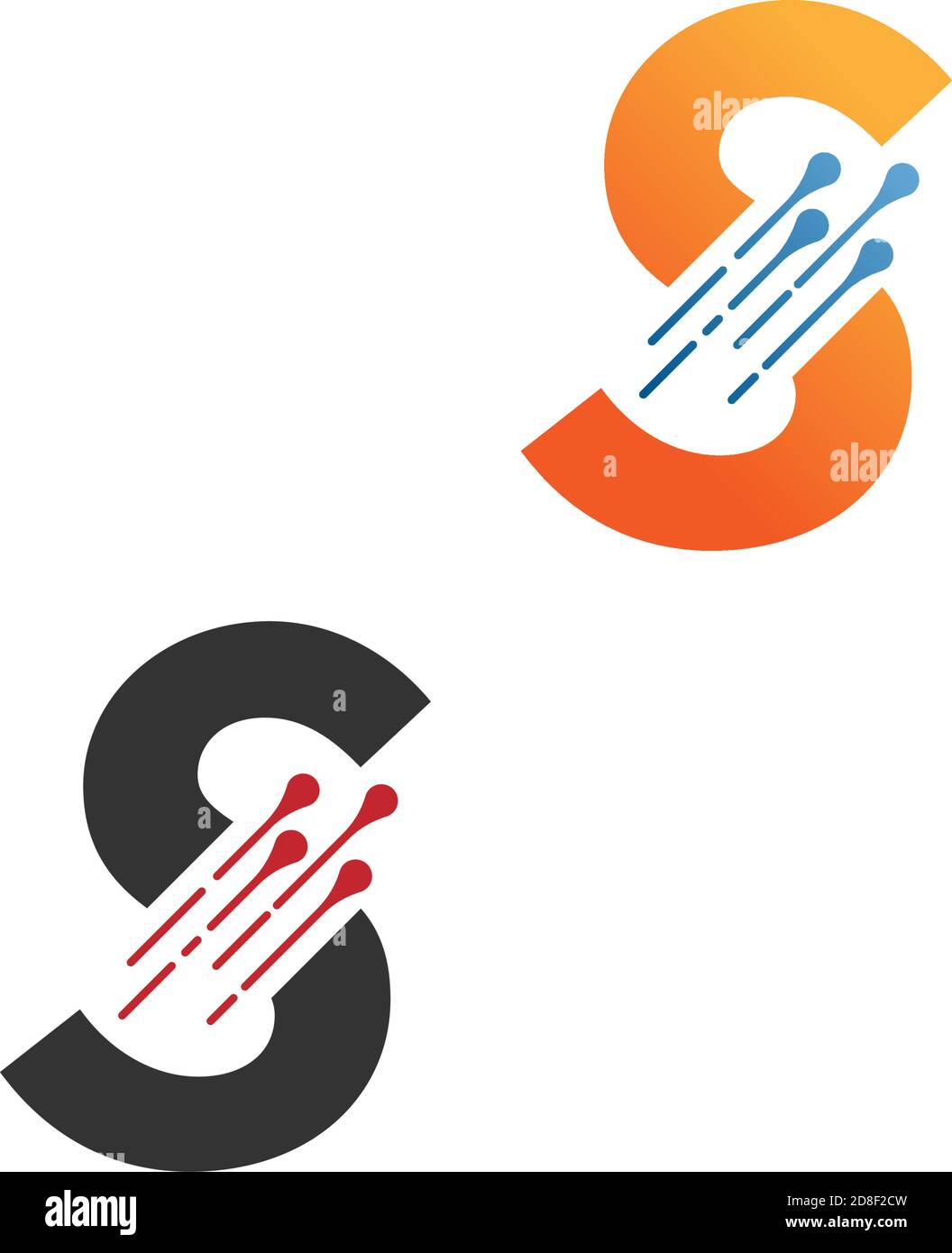 Letter S simple tech logo with circuit lines style icon template Stock ...