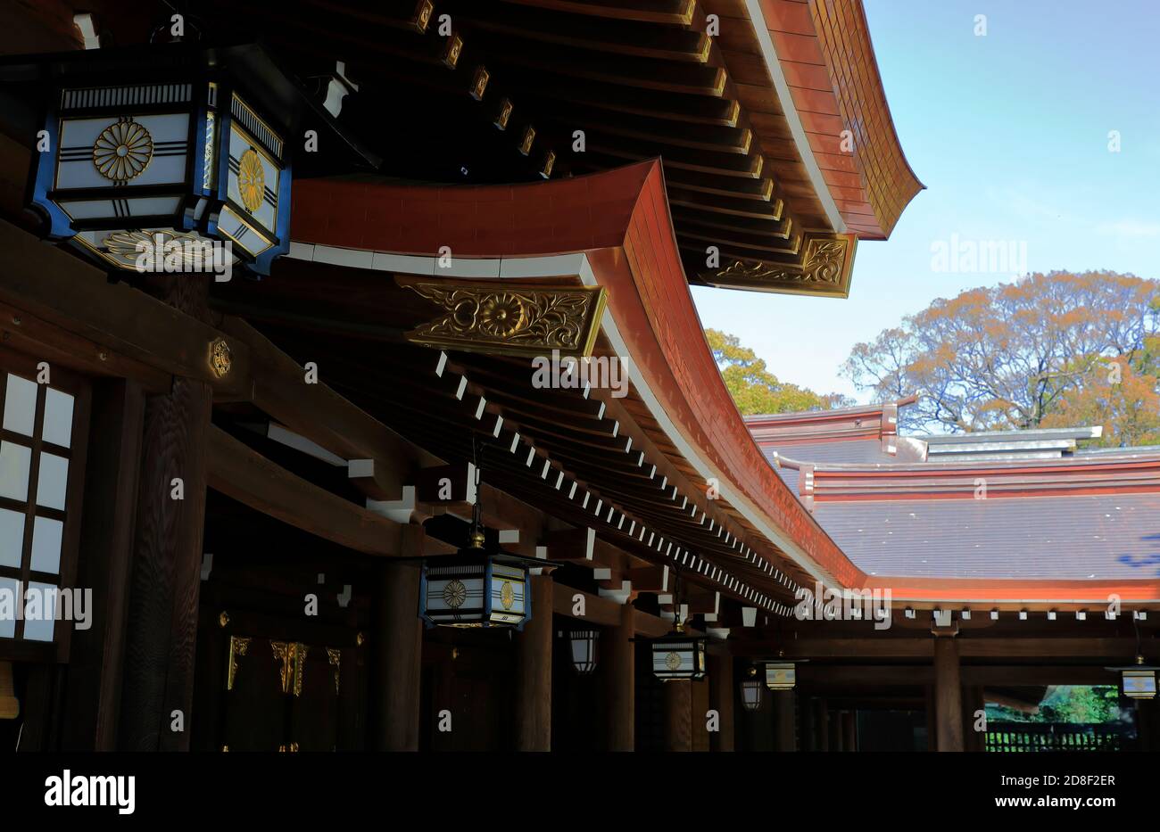 Architecture details of the long pavilion around the main courtyard of ...