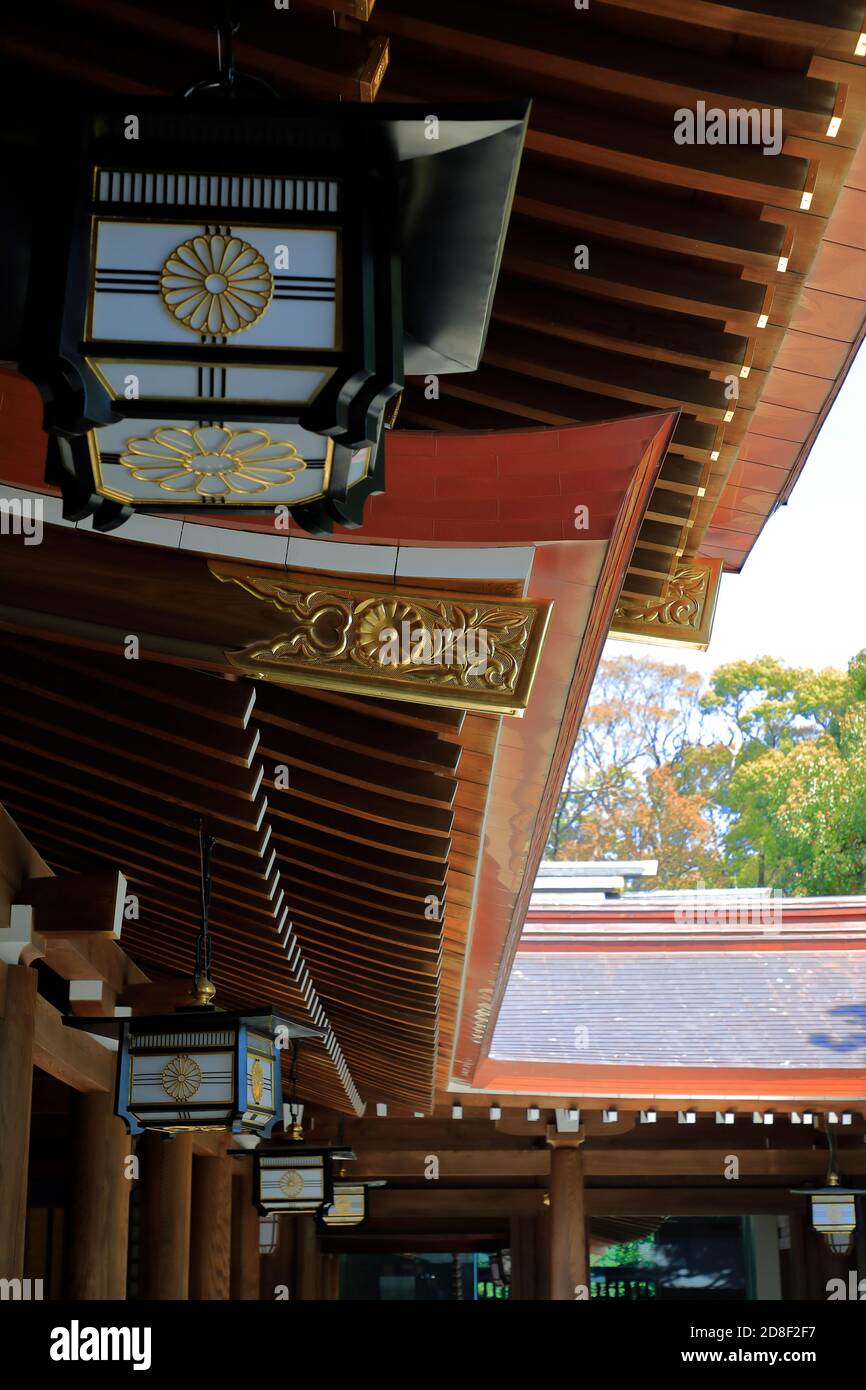 Architecture details of the long pavilion around the main courtyard of ...