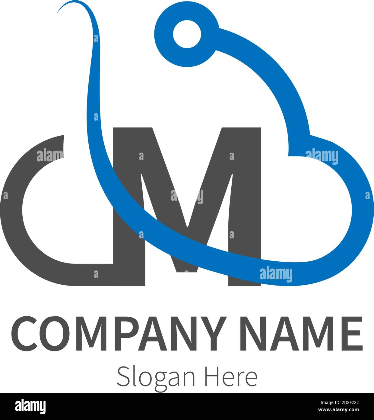 Letter M combined with cloud technology icon logo illustration Stock ...