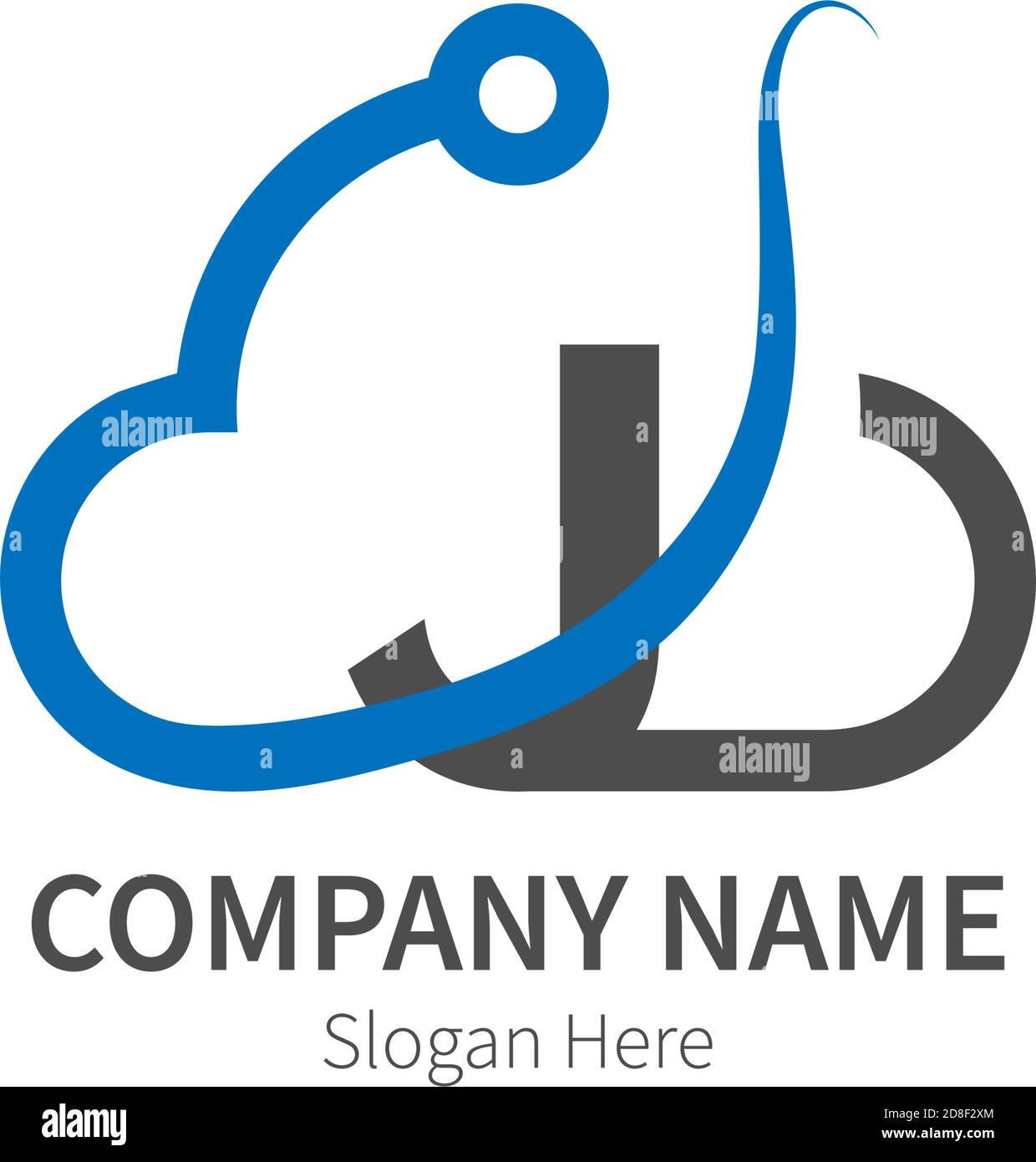 Letter J combined with cloud technology icon logo illustration Stock ...