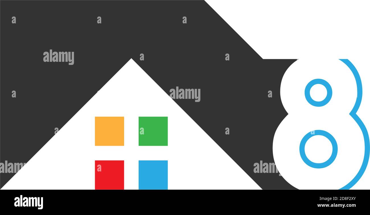 Number 8 logo Icon for house, real estate vector template Stock Vector ...