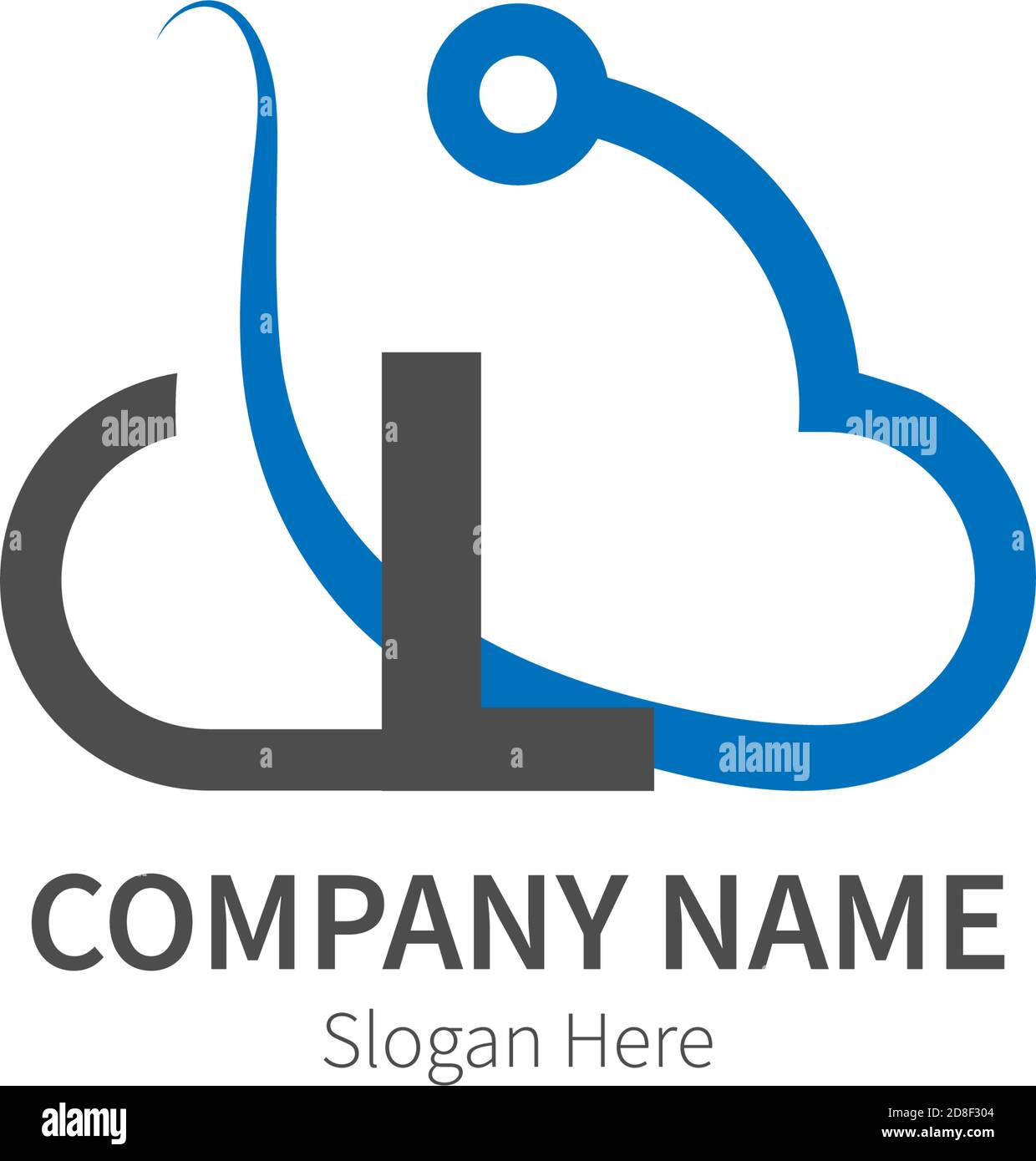 Letter L combined with cloud technology icon logo illustration Stock ...