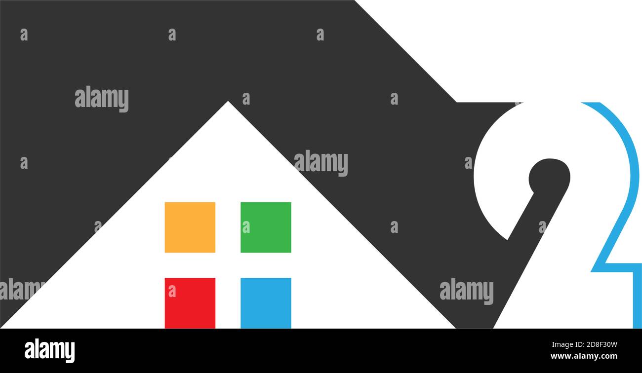 Number 2 logo Icon for house, real estate vector template Stock Vector ...