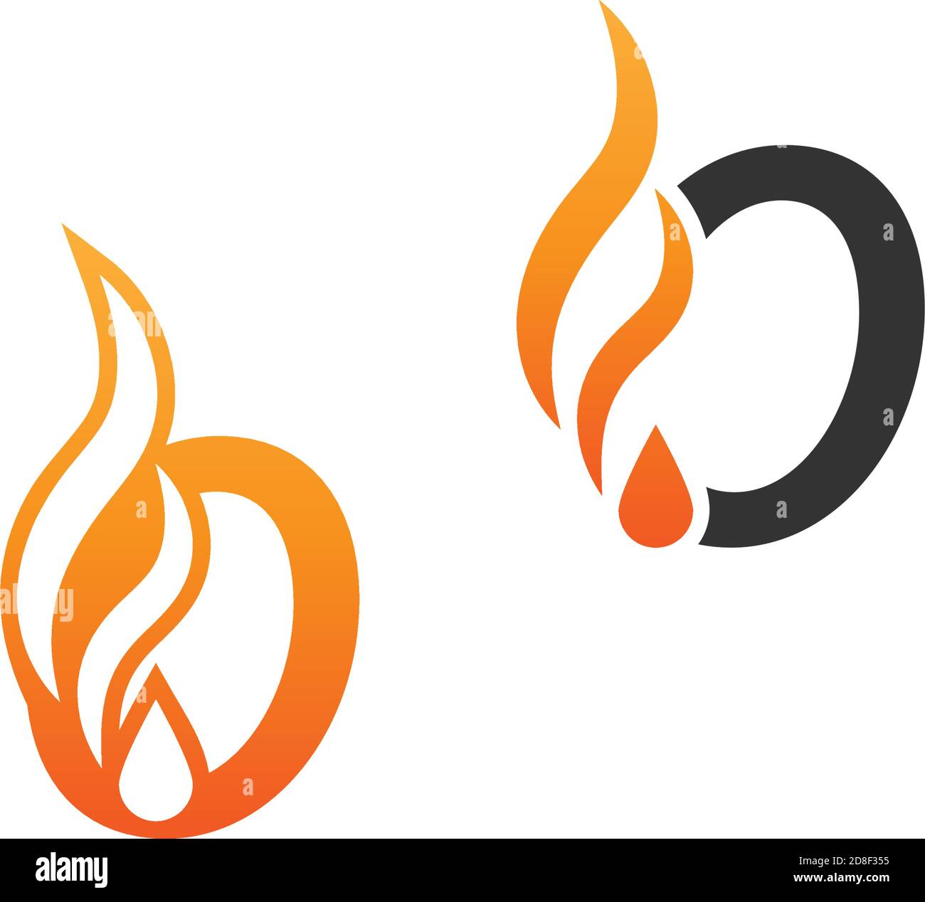 Letter O and fire waves, logo icon concept design template Stock Vector ...