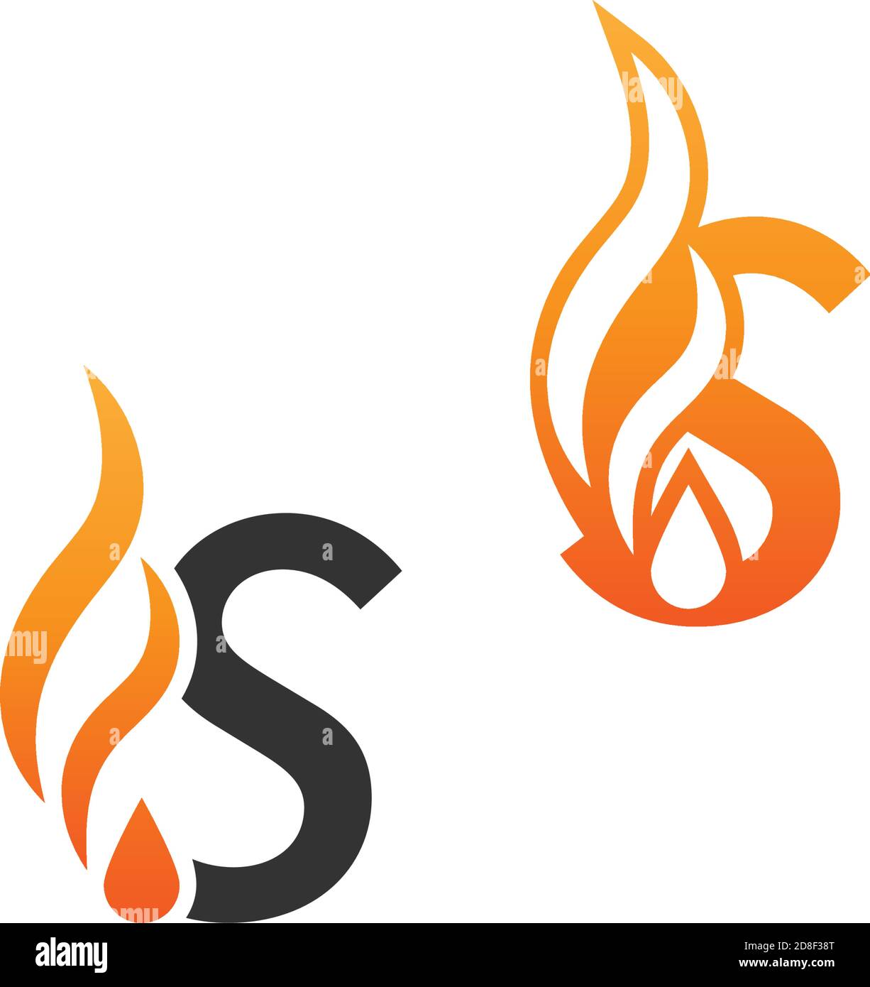 Letter S and fire waves, logo icon concept design template Stock Vector ...