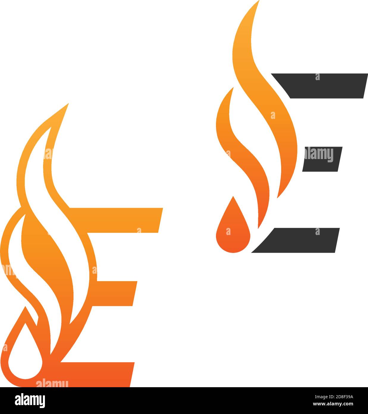 Letter E and fire waves, logo icon concept design template Stock Vector ...