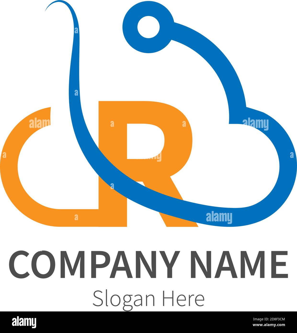 Letter R combined with cloud technology icon logo illustration Stock ...