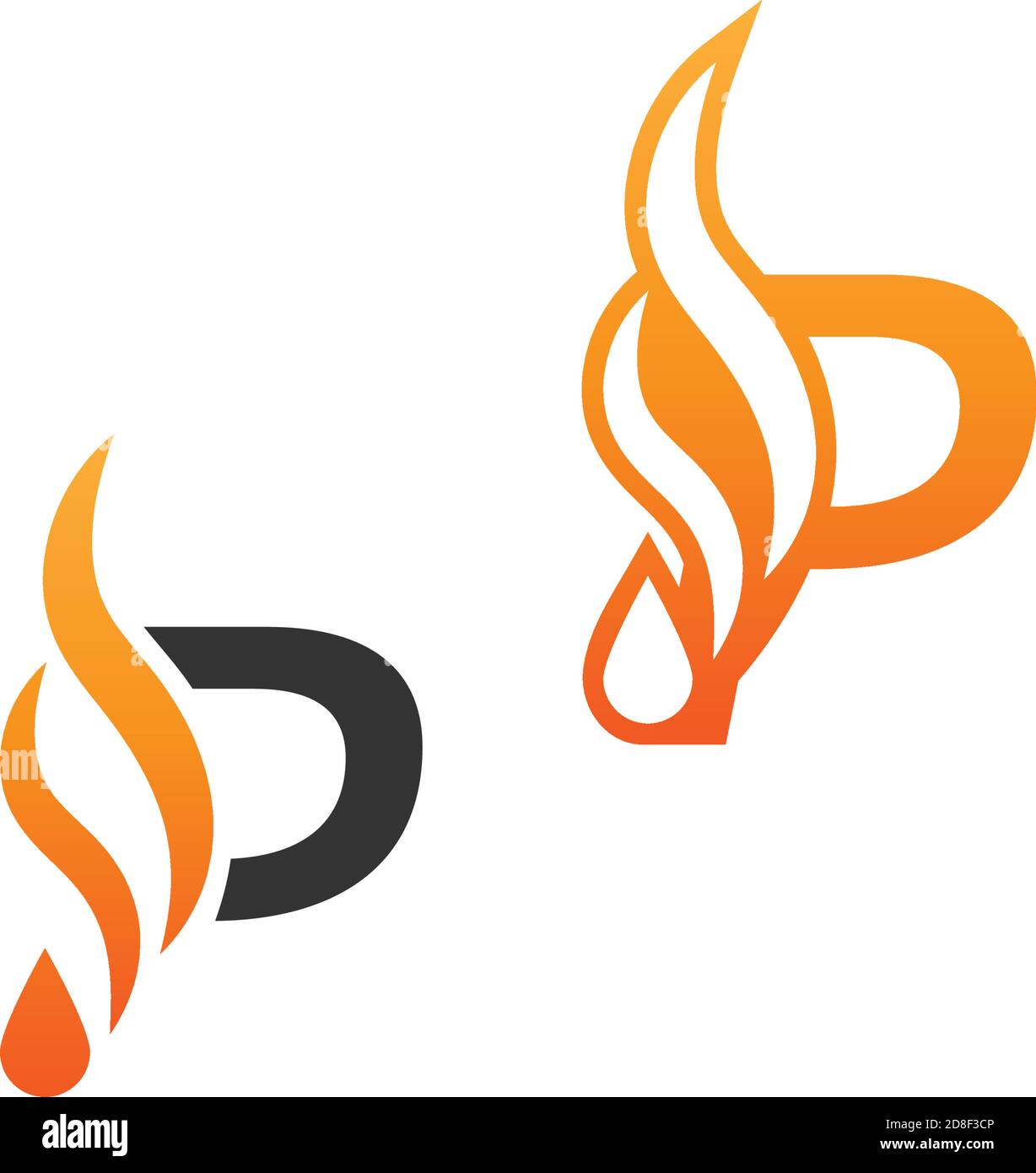 Letter P and fire waves, logo icon concept design template Stock Vector ...