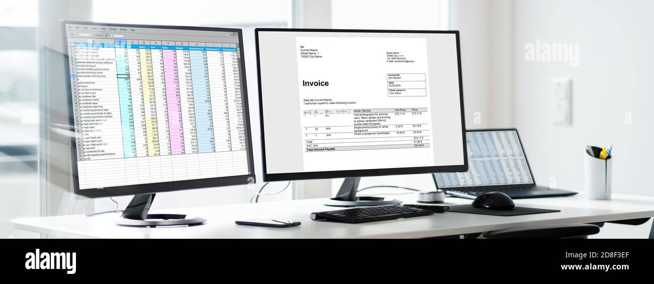 Electronic Invoice In Chartered Accountant Software Laptop Computer ...