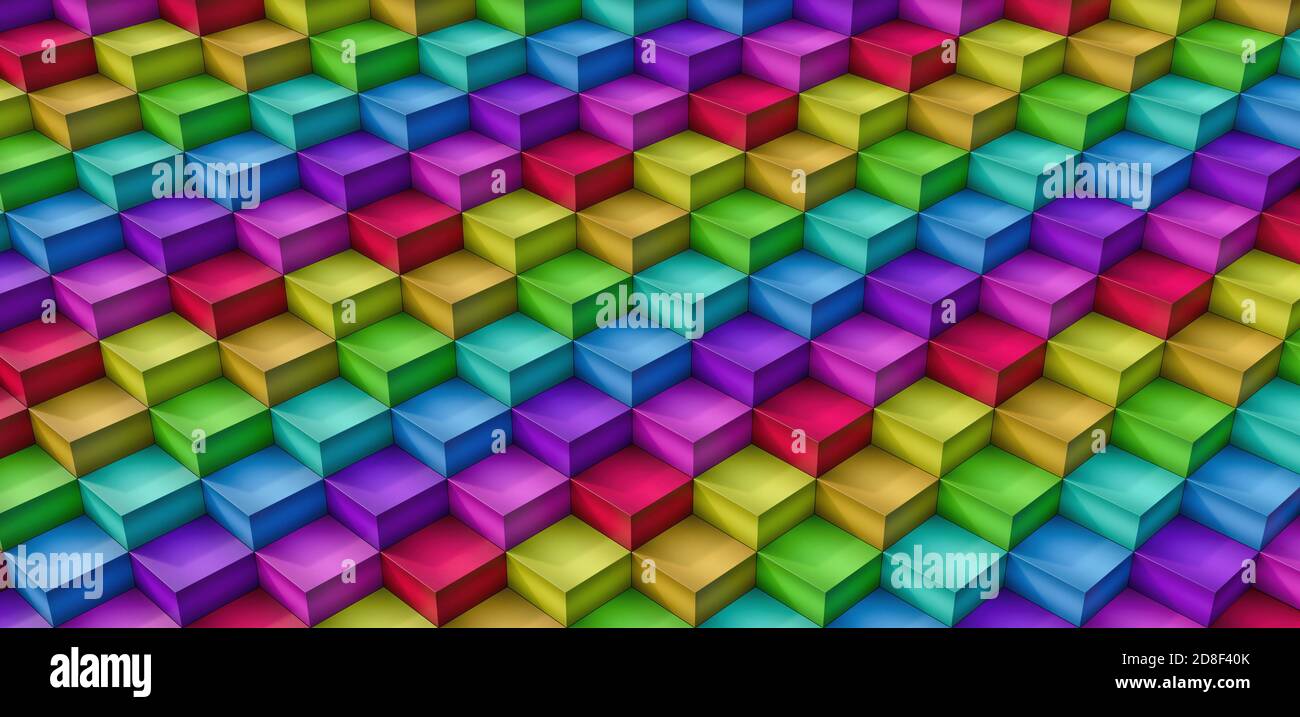 The colorful cube blocks abstract background 3d render 3d illustration ...