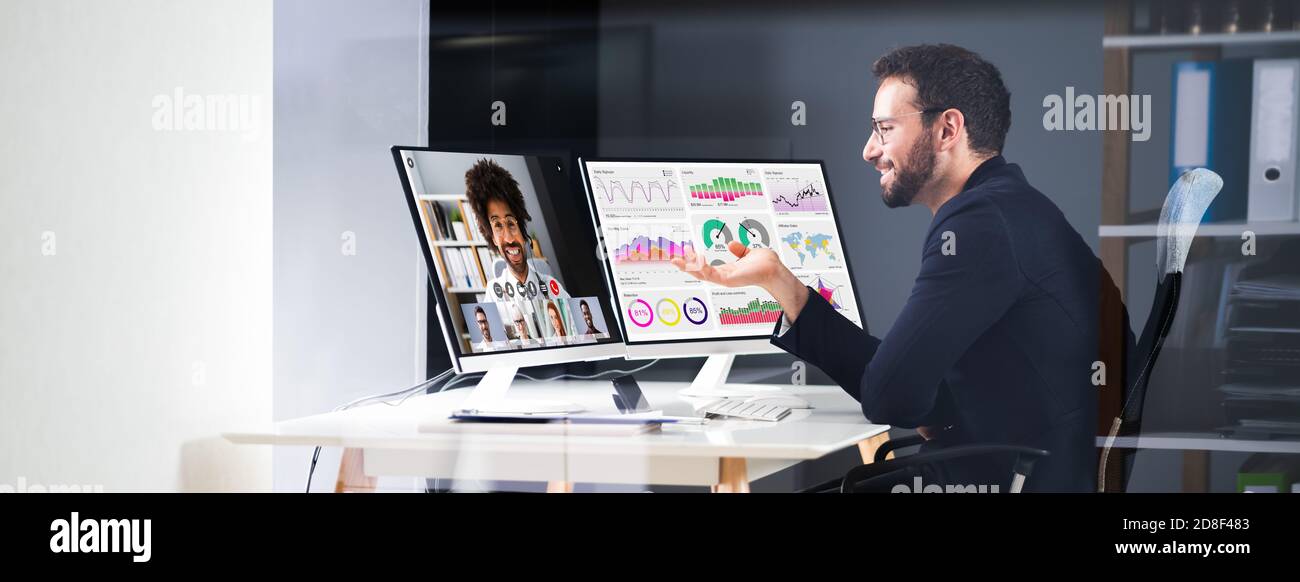 Online Video Conference Interview Meeting. Conferencing Webinar Stock ...